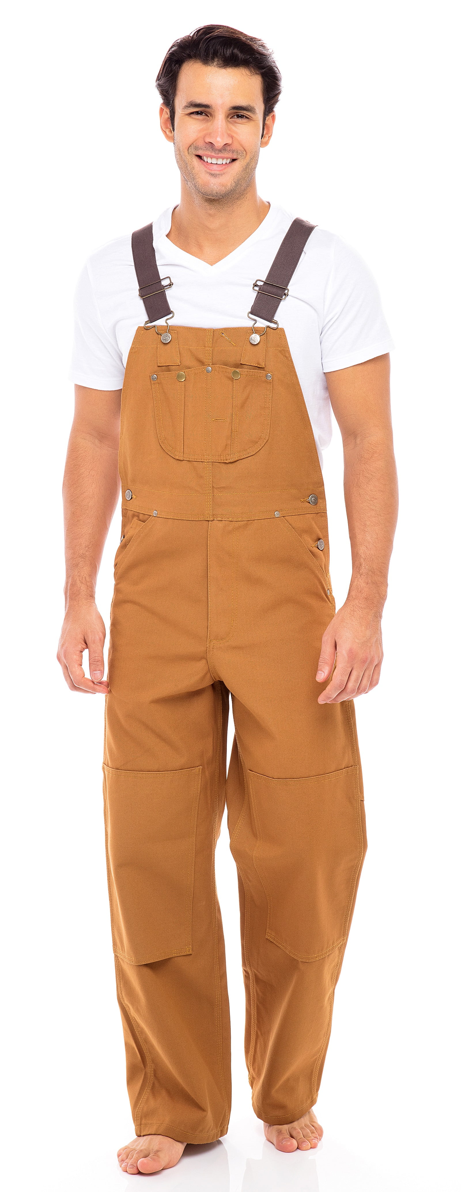 Men's Bib and Brace Overalls Pro Work Carpenter Trousers Heavy Duty ...