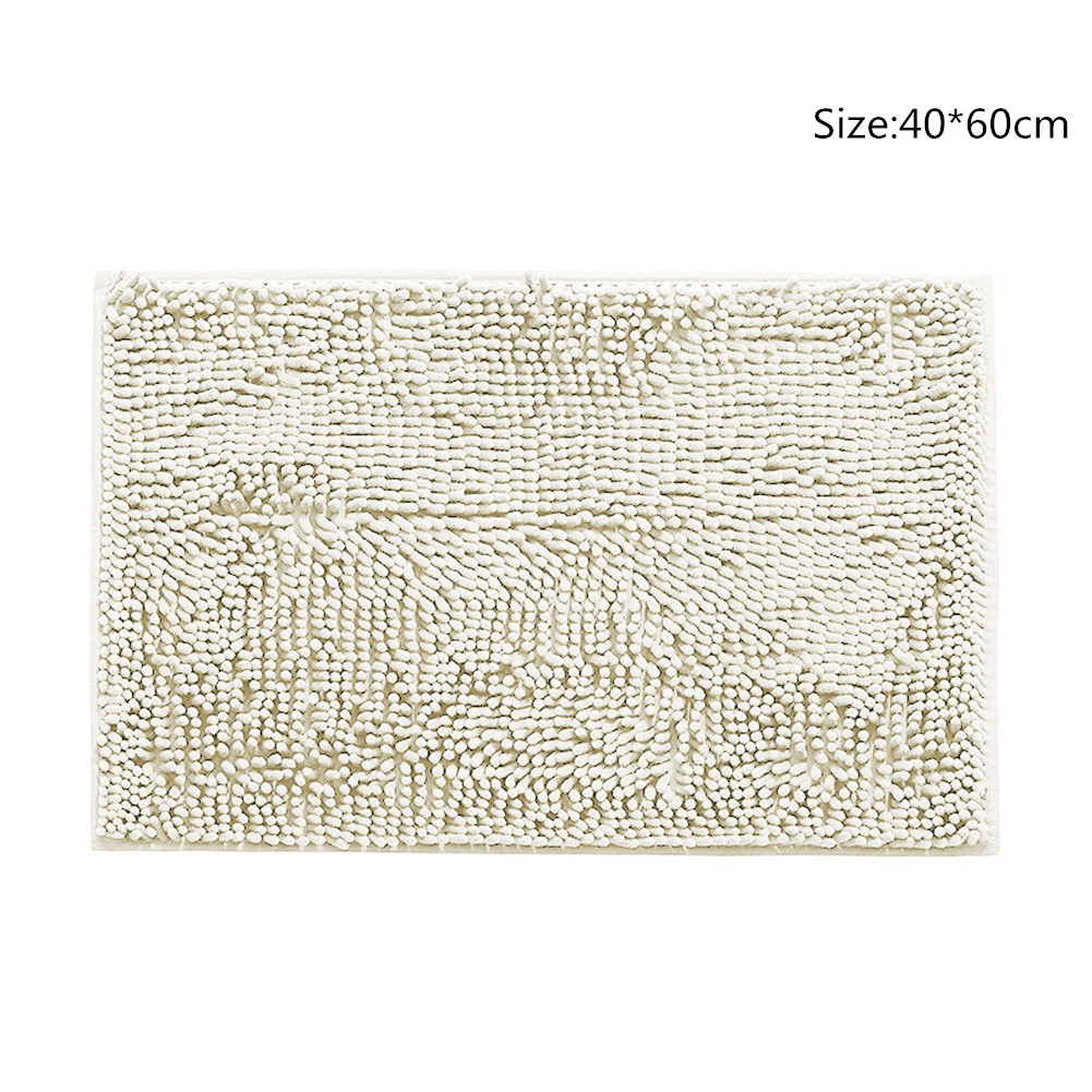 Taykoo Beige Bathroom Non-slip Rug Machine Coarse Wool Carpet Soft ...