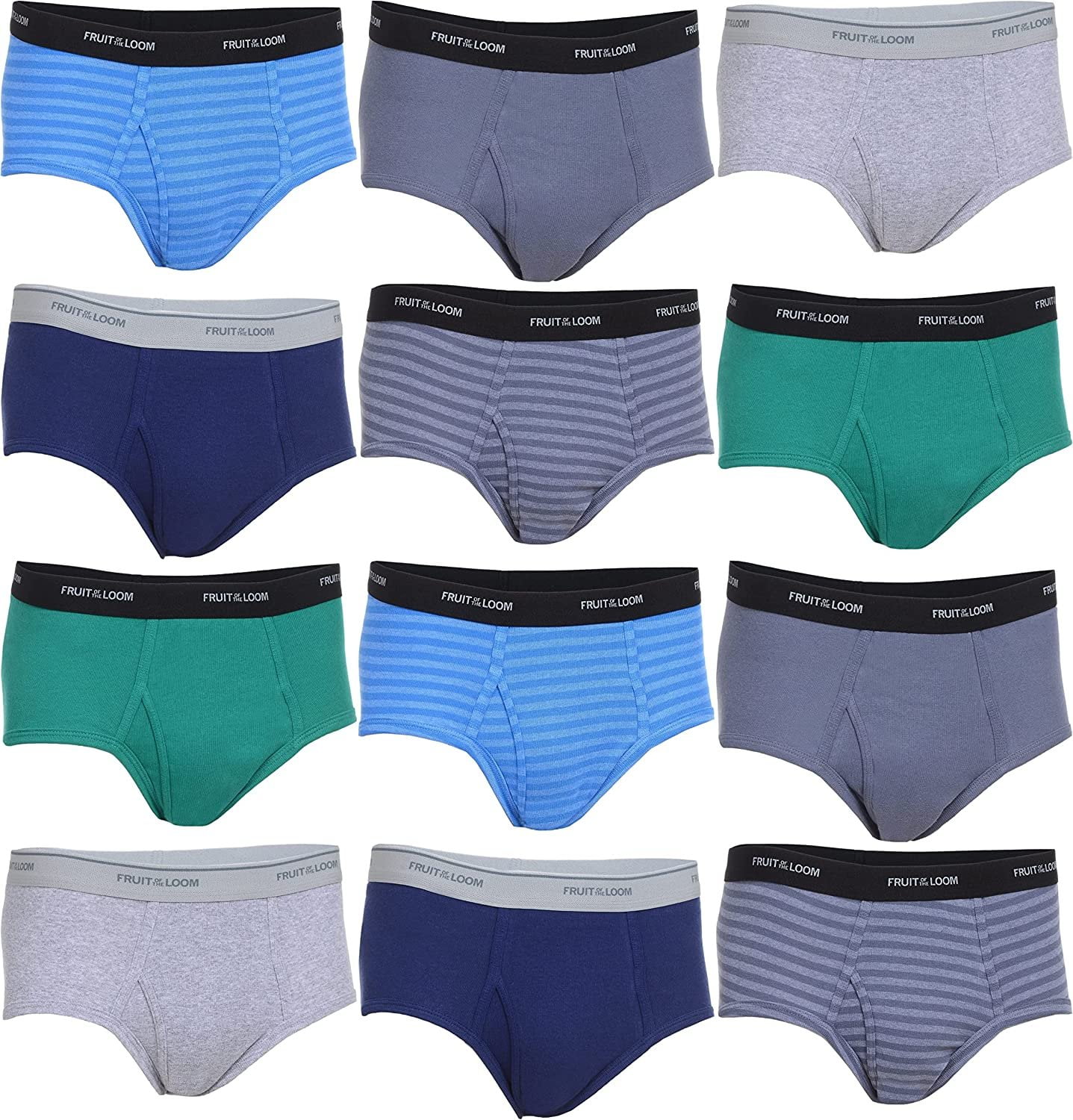 Fruit of the Loom Men's Fashion Briefs 12-Pack Value MYSTERY COLORS ...