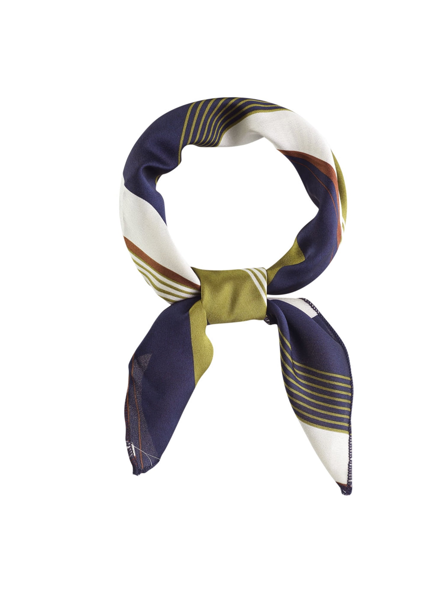 Allegra K Women's Stripe Print Square Scarves Head Scarf Kerchief ...