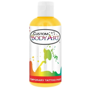 8 oz YELLOW Custom Body Art Water-Based Airbrush Face and Body Paint ...
