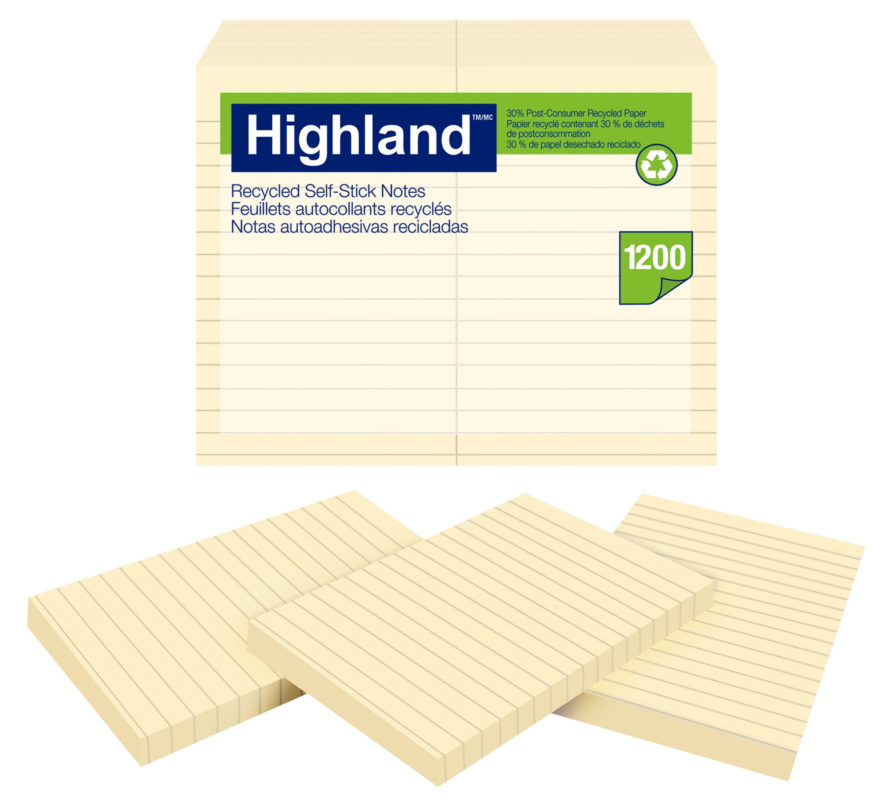 Self-Stick Notes, 3 X 5, Yellow, 100-Sheet, 12/pack | Bundle of 5 ...