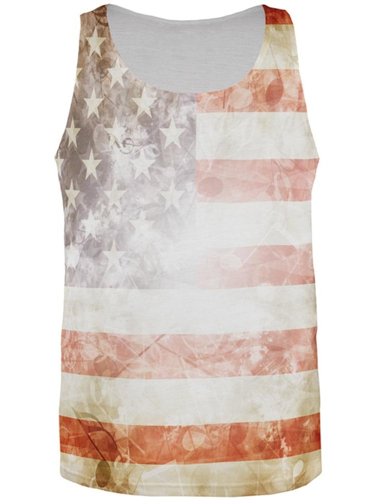 4th of July American Flag Star Spangled Banner All Over Mens Tank Top ...