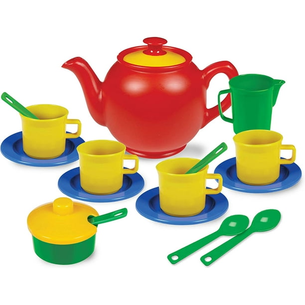 Kidzlane Play Tea Set, 15+ Durable Plastic Pieces, Safe and BPA Free ...
