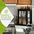 Corner Bread Box for Kitchen Countertop Double Layer Bamboo Wooden ...