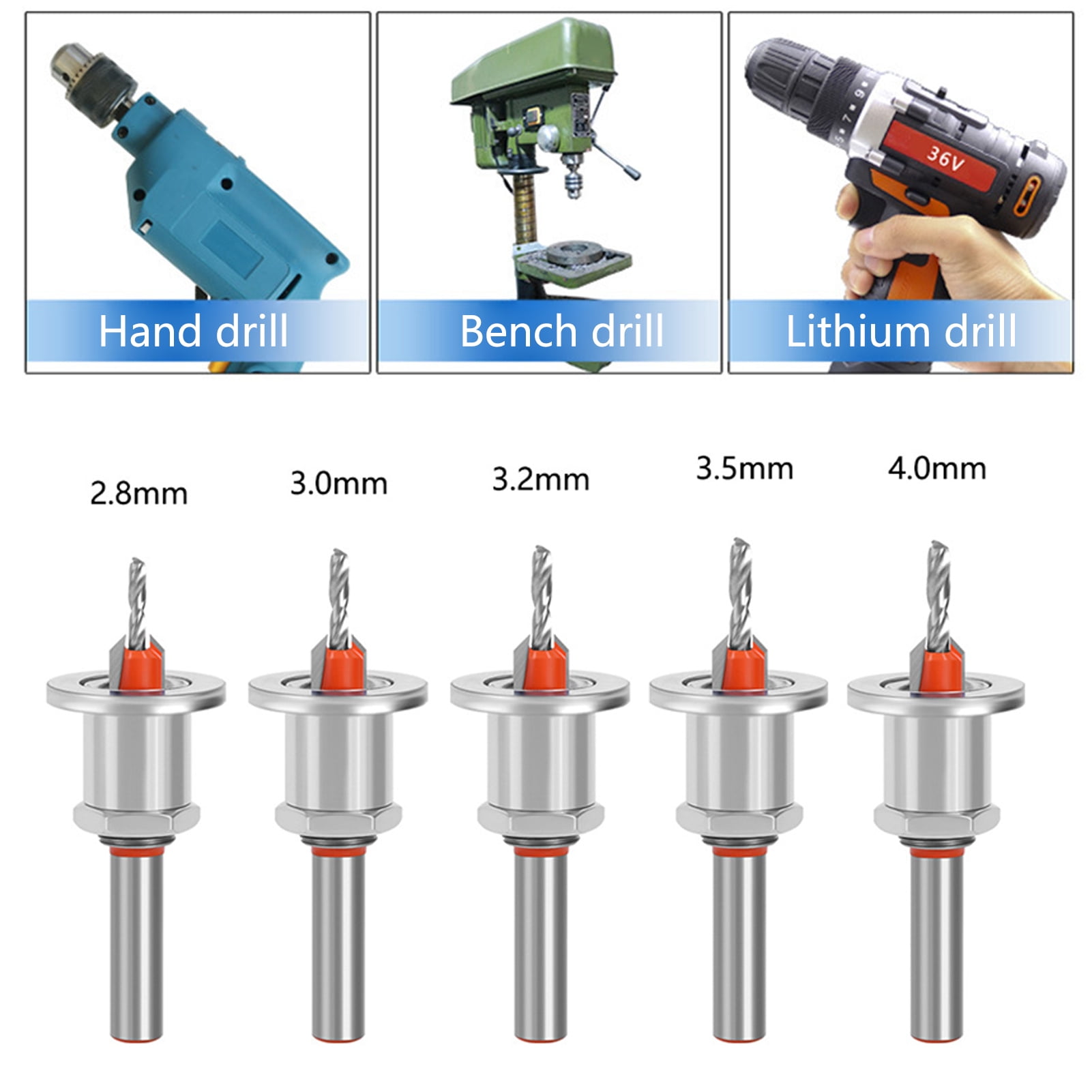 Countersink Drill Bit With Ajustable Depth Stop
