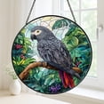 African Parrot Stained Glass Suncatcher Window Art, Colorful Bird Decor ...