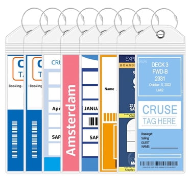 Easy Read Register 8 Pack of Cruise Tags (Narrow) for Royal Caribbean ...