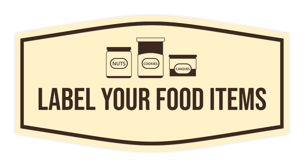 Signs ByLITA Fancy Label Your Food Items Sign (Ivory/Dark Brown ...