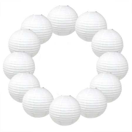 8 Inch Paper Lantern Lamp Shades,White Round Paper Lanterns Party ...