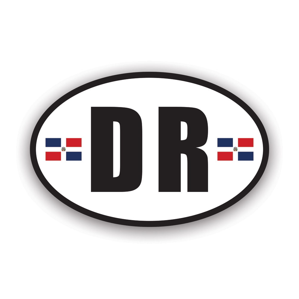 Dominican Republic Oval Sticker Decal - Self Adhesive Vinyl ...