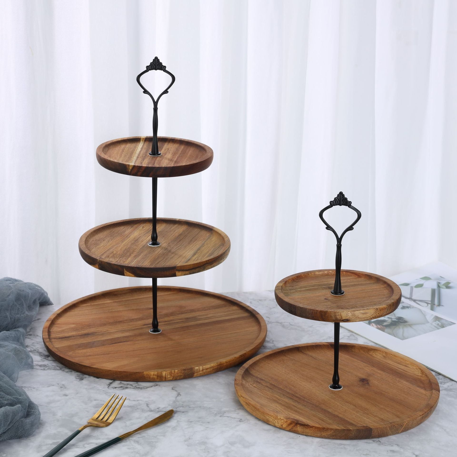 Click here for Unbranded Elegant Retro Wooden 3-Tier Cake Stand -... prices