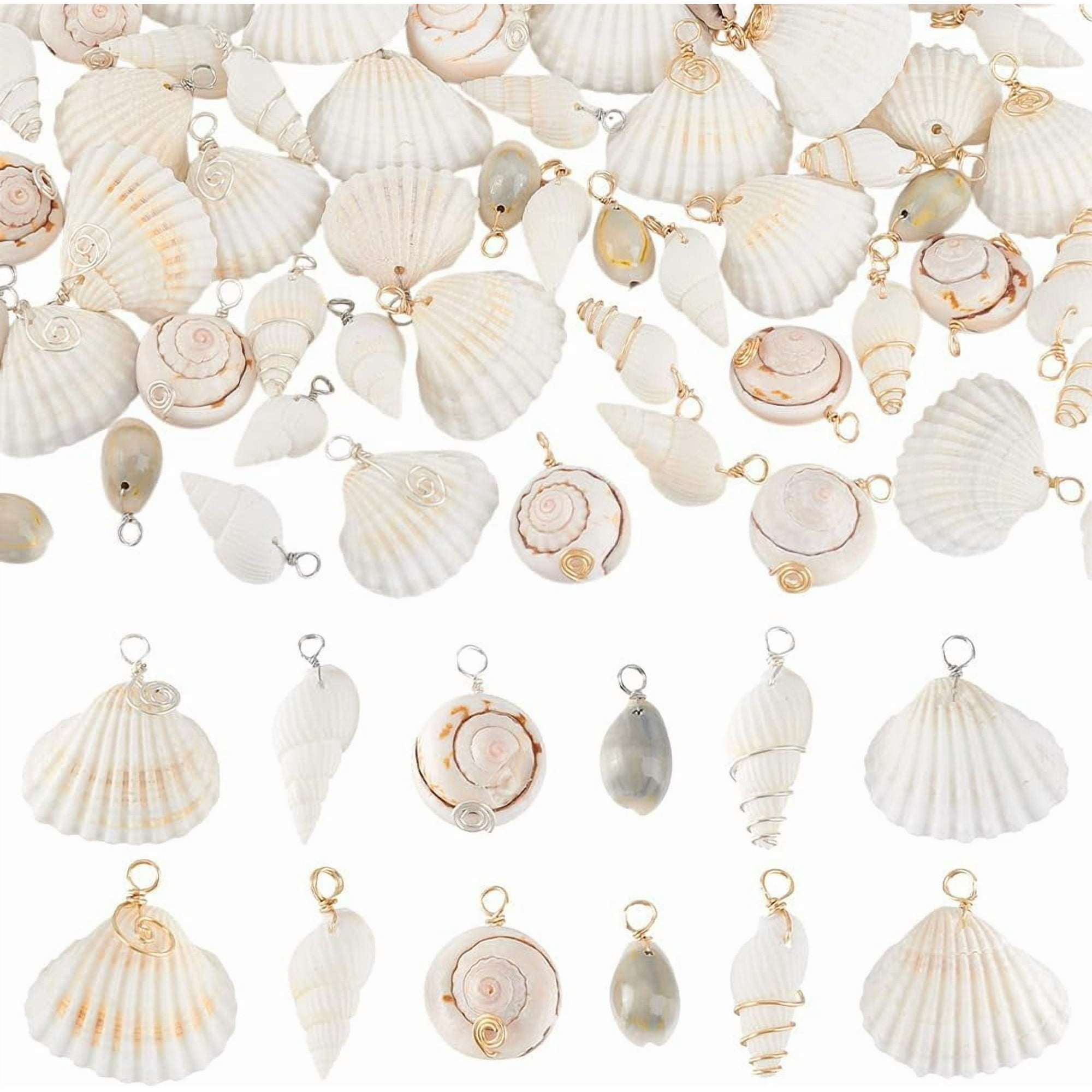 Click here for Nobrand 72pcs 12 Styles Natural Shell Pendants Whi... prices