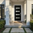 36x80 Mahogany Wood Grain Texture Fiberglass Front Door, Left Inswing ...