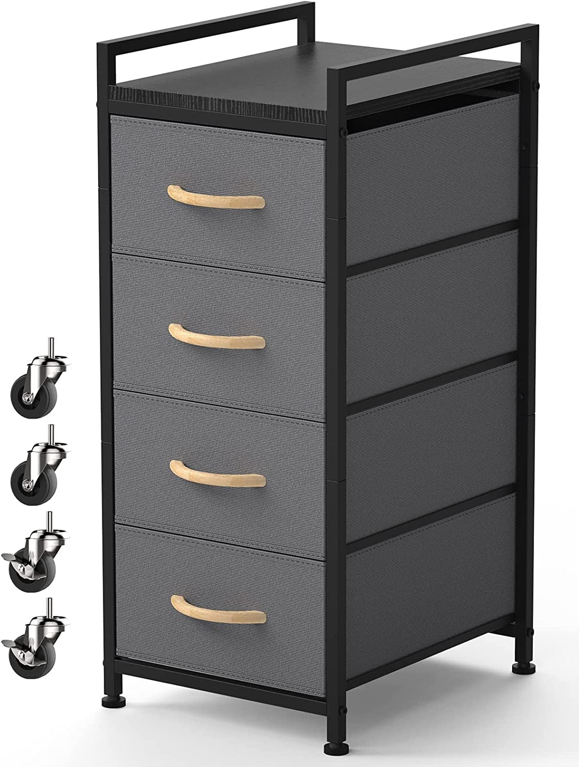 4 Tier Drawer Closet Organizer Tower Clothing Storage Drawers, Gray ...