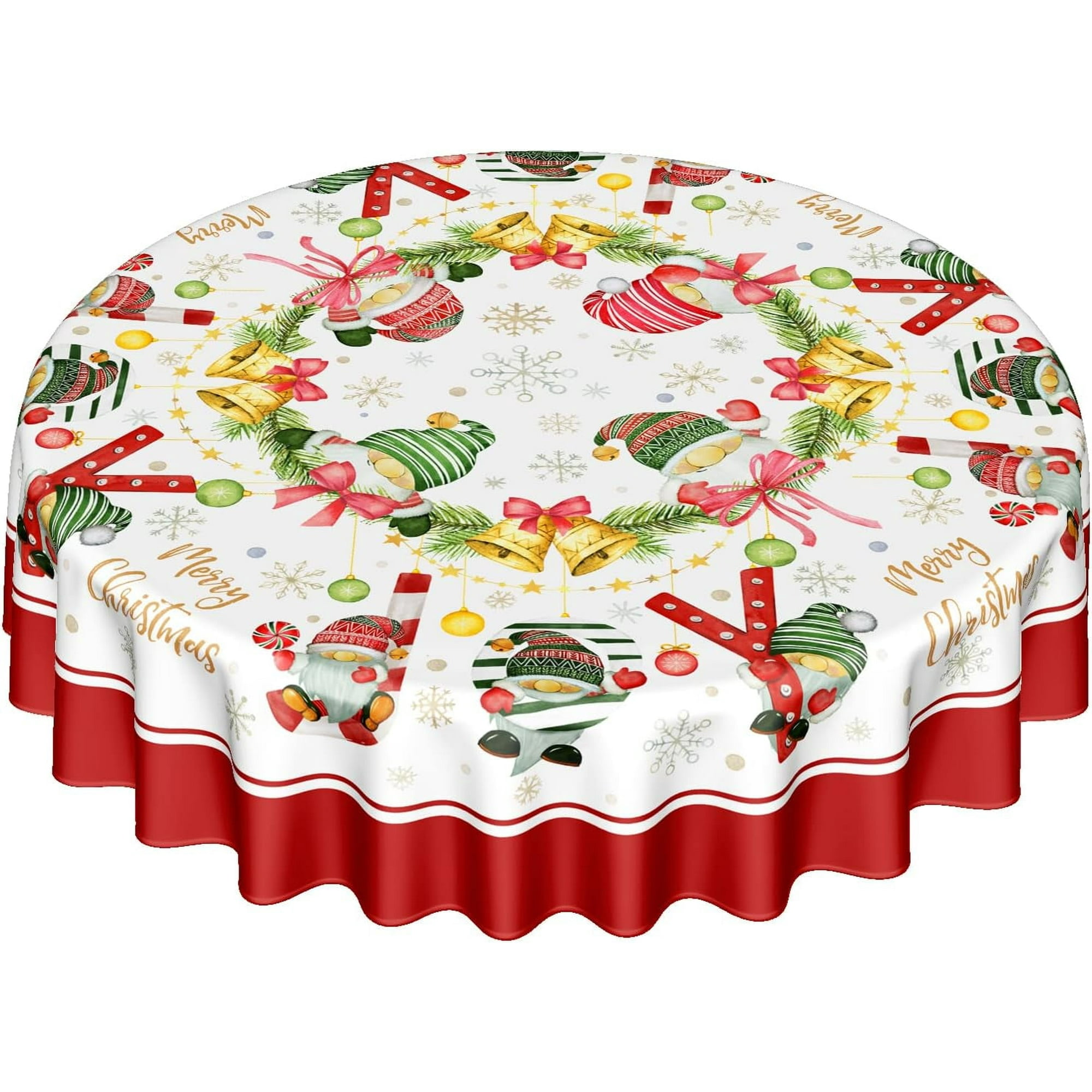 Click here for Usnvplq Gnomes Joy Christmas Decorations Tableclot... prices