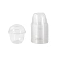 100 Set Clear Plastic Cup with Cross Shape Leak Resistant Lid, Round ...