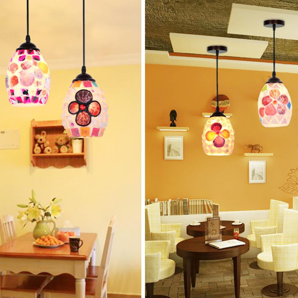 E27 Mosaic Multicolour Pendant Light Bulb Cage Ceiling Hanging ...