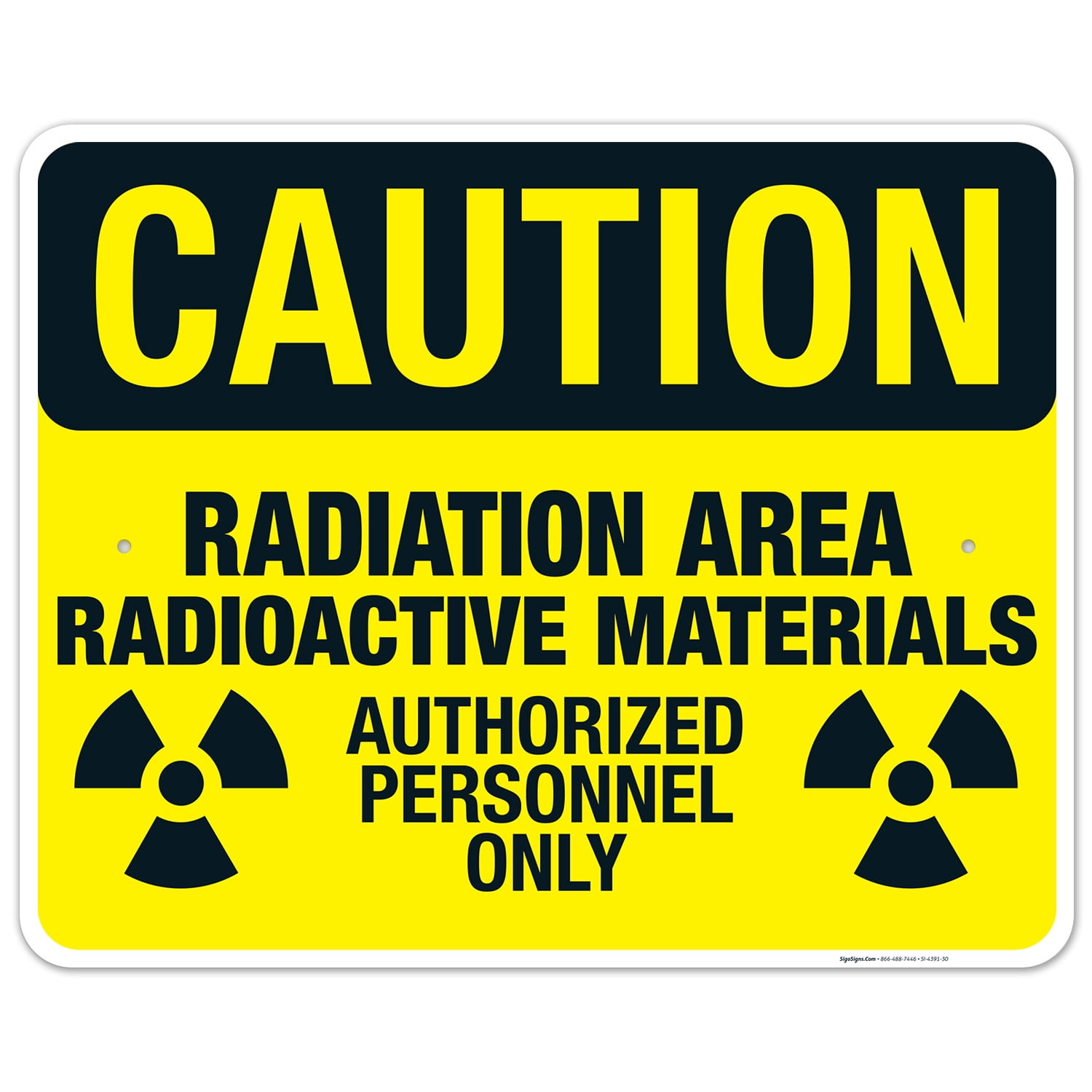 Radiation Area Radioactive Materials Authorized Personnel Only Sign ...