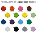Pouring Masters 16-Color Acrylic Paint Set - Pre-Mixed High Flow 8oz ...