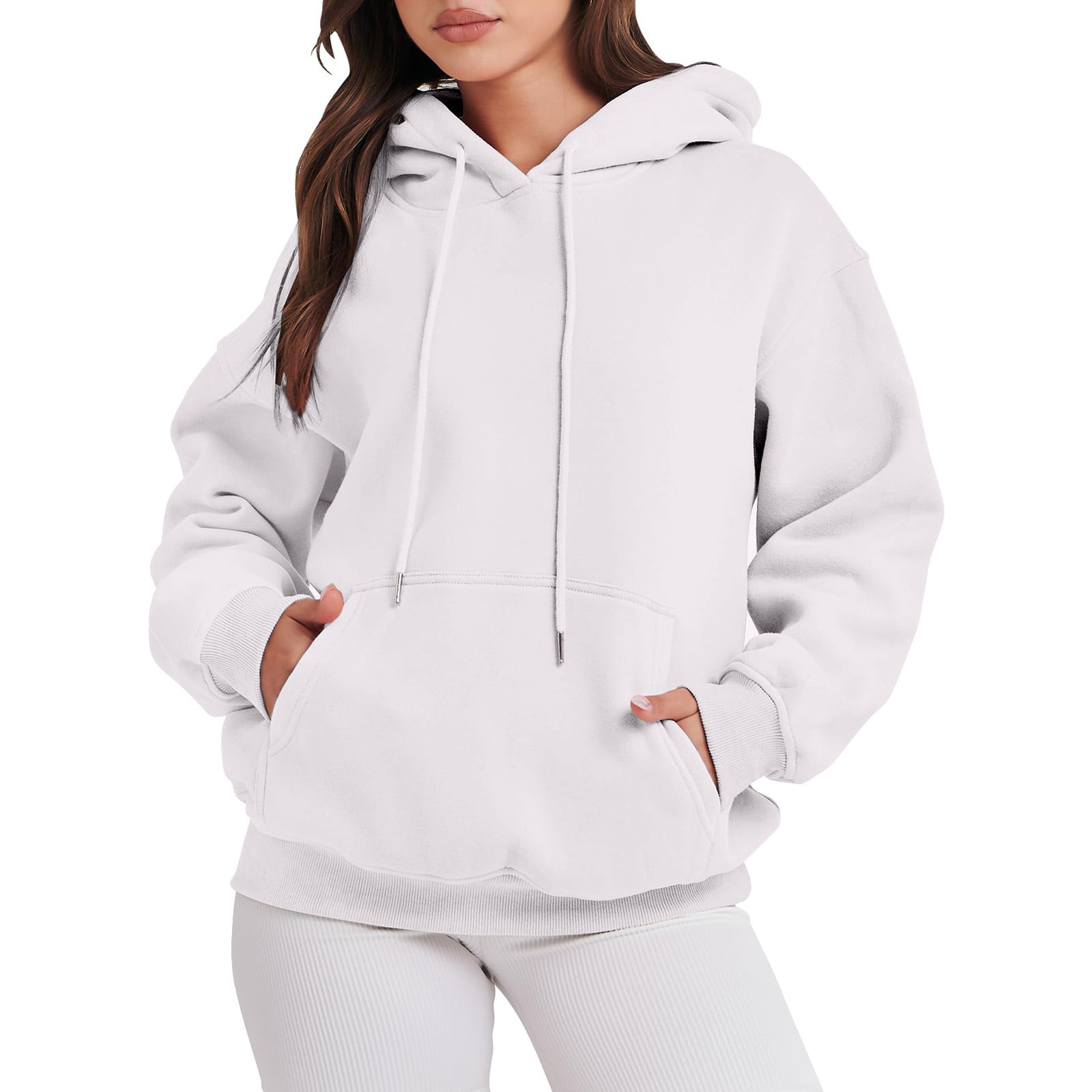 Click here for Zicth White Womens Sweatshirts Solid Color Zipperl... prices