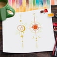 Sun Moon Star Painting Stencil 8.3x11.7" Reusable Mysterious Geometry ...