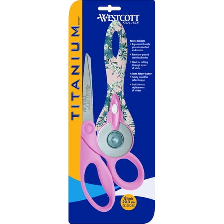 Westcott Titanium Bonded Scissors, 8", Rotary Cutter, 45mm, for Craft ...