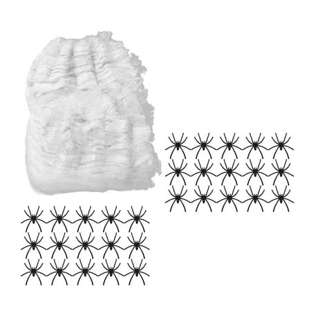 Halloween Cobwebs with 30 Fake Spiders Realistic Cobwebs Halloween ...