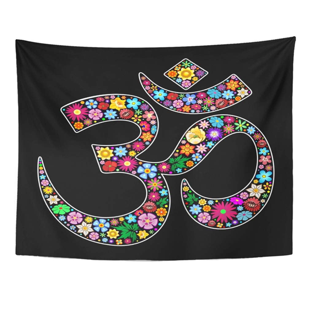 ZEALGNED Sign Om Aum Namaste Yoga Symbol Floral Design Peace Sacred Zen ...