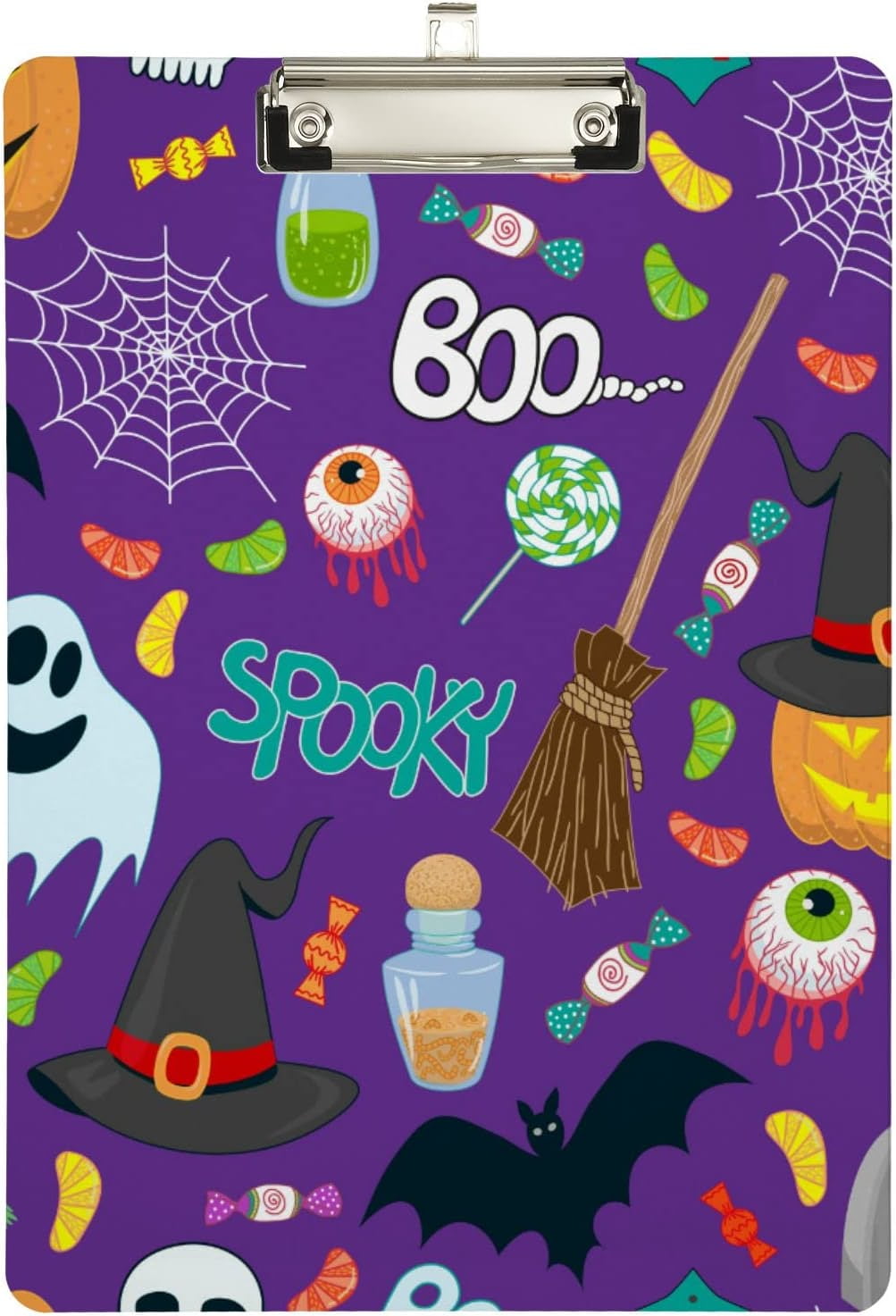 FMSHPON Halloween Broomstick Ghost Bat Boo Pumpkin Clipboard Hardboard ...