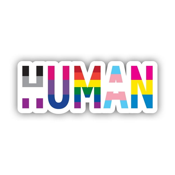 Human LGBT Flag Gay Pride Sticker Decal - Self Adhesive Vinyl ...