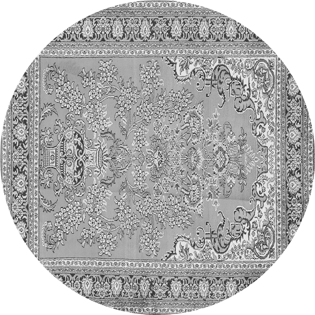 Ahgly Company Indoor Round Persian Gray Traditional Area Rugs, 4' Round ...
