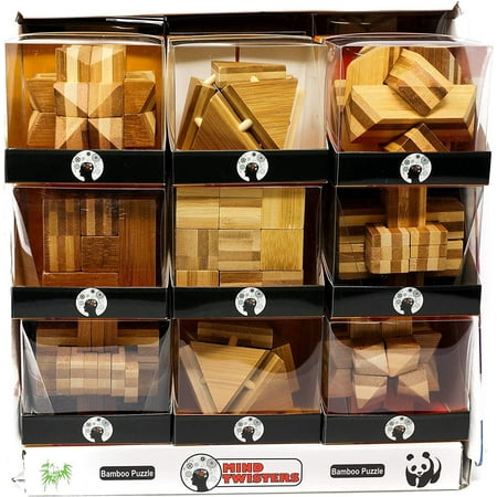 Mind Twisters Wooden Brain Teaser Puzzles for Adults and Kids - IQ ...