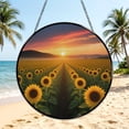 Chilfamy Round Stained Glass Window Suncatcher, Sunrise in Field ...