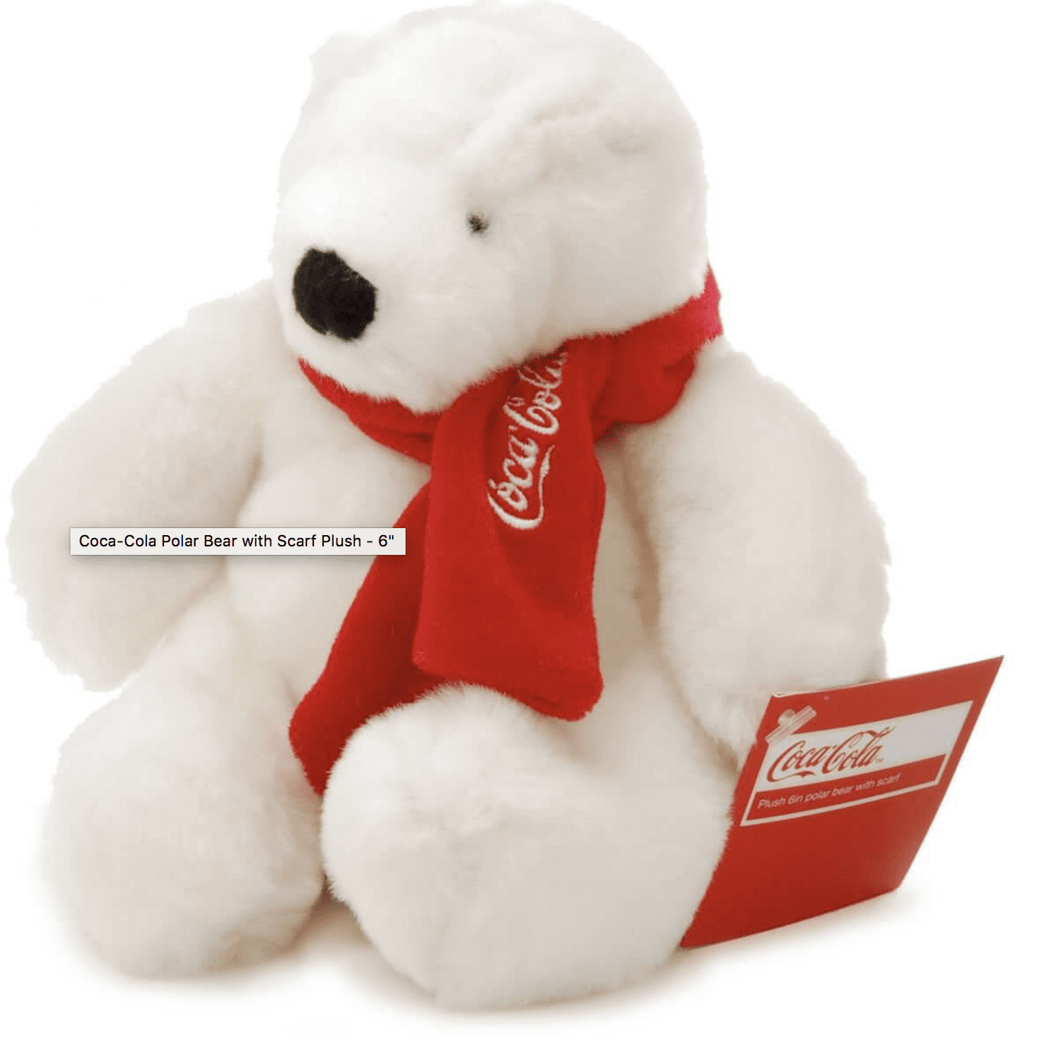 Auténtico oso polar de Coca-Cola con bufanda de peluche, 6 pulgadas ...