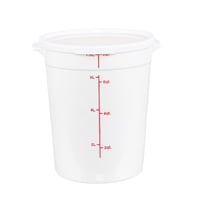 Met Lux Round White Plastic Food Storage Container Lid - Fits 6 and 8 ...