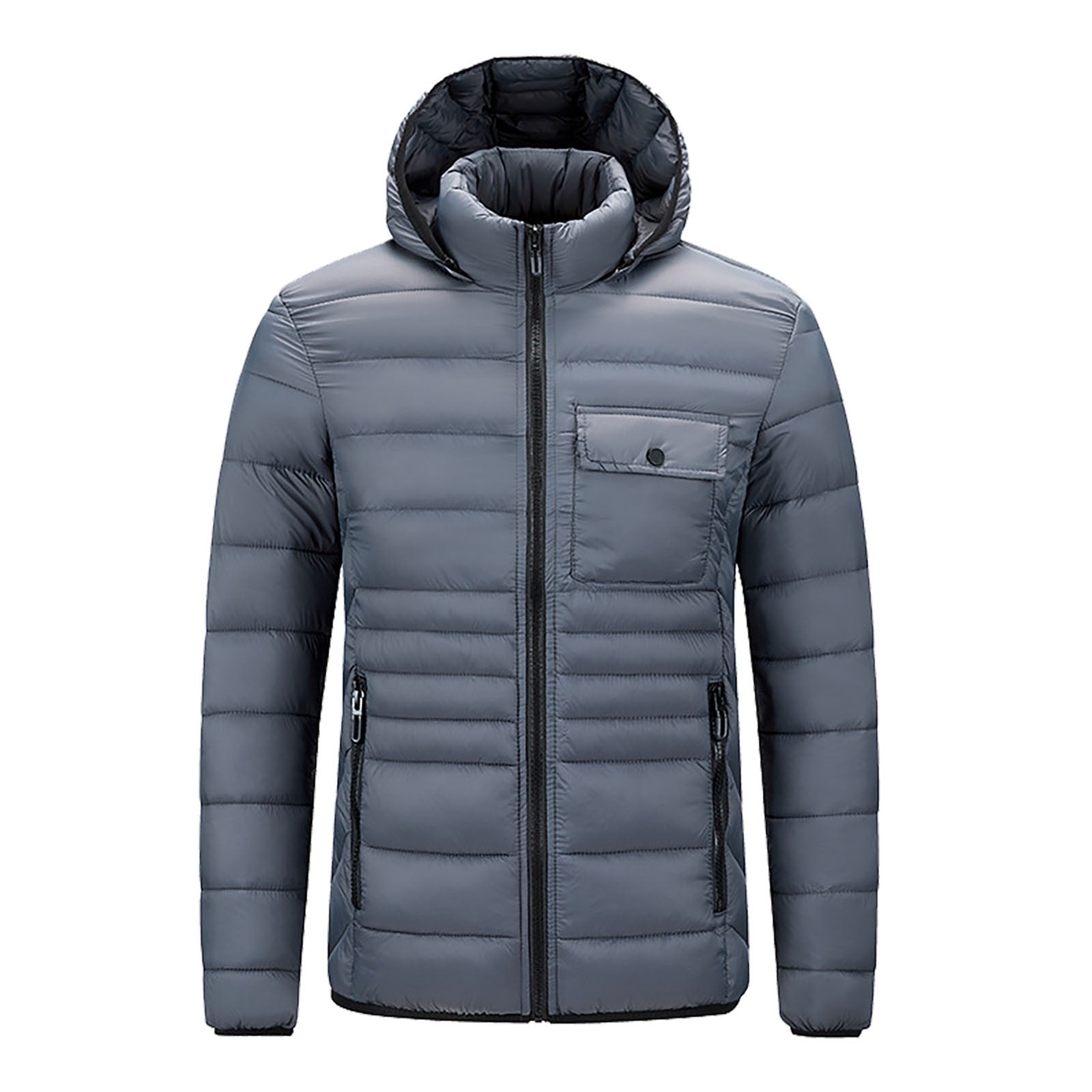 Click here for Pisexur Mens Winter Jacket Mens Solid Color Zipper... prices