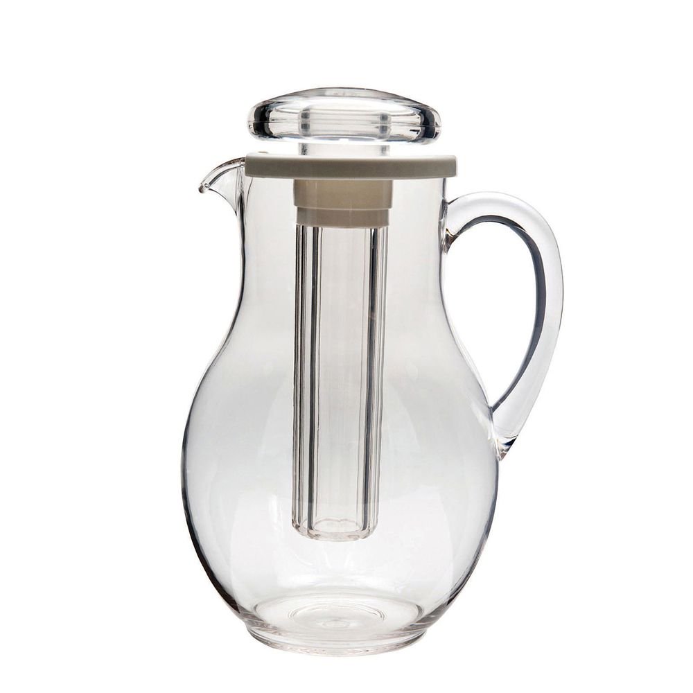 Service Ideas MWP30SB Plastic 3 Liter Water Pitcher with Ice Tube ...
