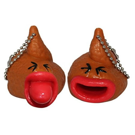 Lucore 2" Poop Toy Keychains w/ Pop Out Tongues - 2 pcs Novelty Gag Poo ...