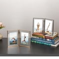 5x7'' Double Floating Photo Frame | Fits 2x3" To 4x6" Photos Metallic ...