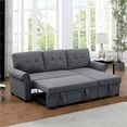 Alexent Classic Reversible Fabric Sleeper Sofa with Storage Chaise ...