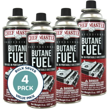 Chef Master Butane Fuel Canisters for Camping Stove, Pack of 12 ...