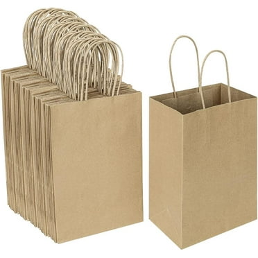 White Kraft Paper Bags, 8"x4.75"x10.25", 100ct - Walmart.com