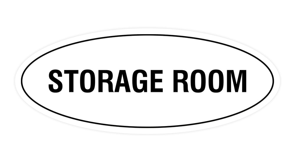 Oval Storage Room Sign (White) - Medium 2.75x7" - Walmart.com