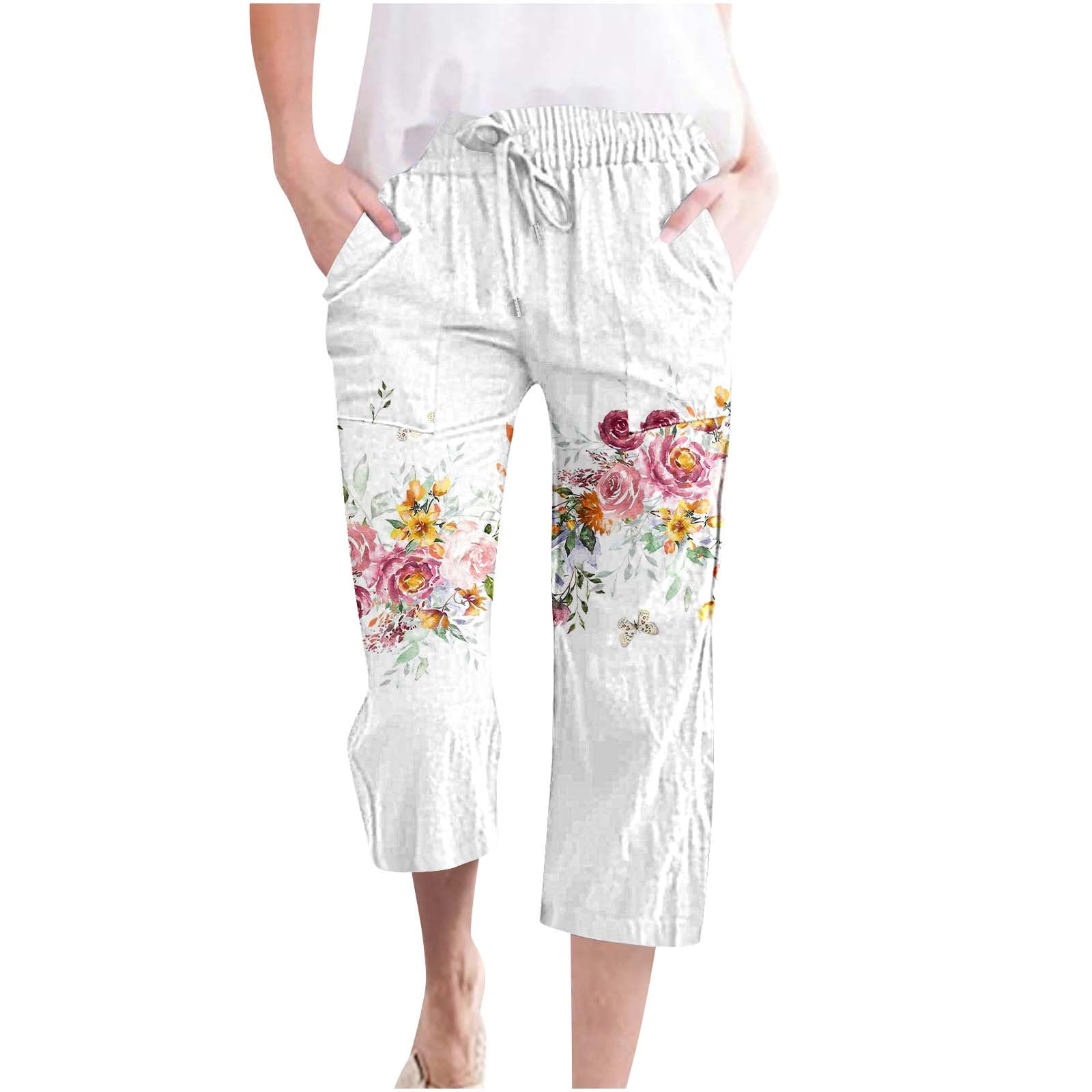 Click here for Lcziwo Womens Linen Wide Leg Capris linen Capris F... prices