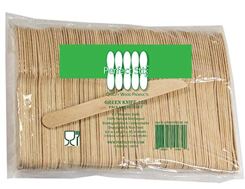 Perfect Stix Wooden Disposable Cutlery Knifes 6" length ( pack of 100ct ...
