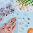 1 Set 120Pcs 4 Styles Transparent Glass Beads Mixed Shapes Mixed Color ...