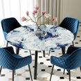 Blue Marble Waves Round Table Cover, Modern Abstract Art Minimalist ...