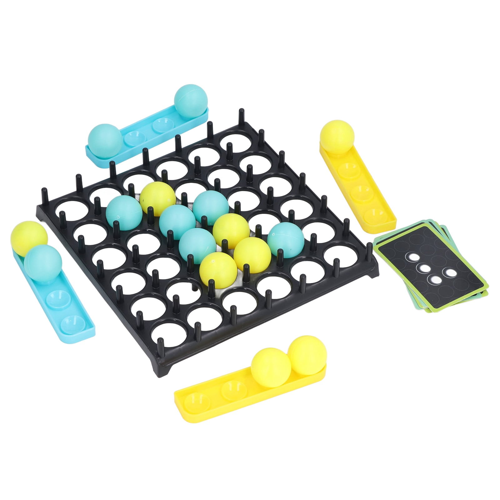 Unbranded Interactive Bouncing Ball Game Set - Dual Color  9 Challenge Cards  16 Balls For Family Fun And Coordination Training