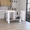 White/Macadamia Kitchen Island with One Storage Cabinet / Safeguard ...